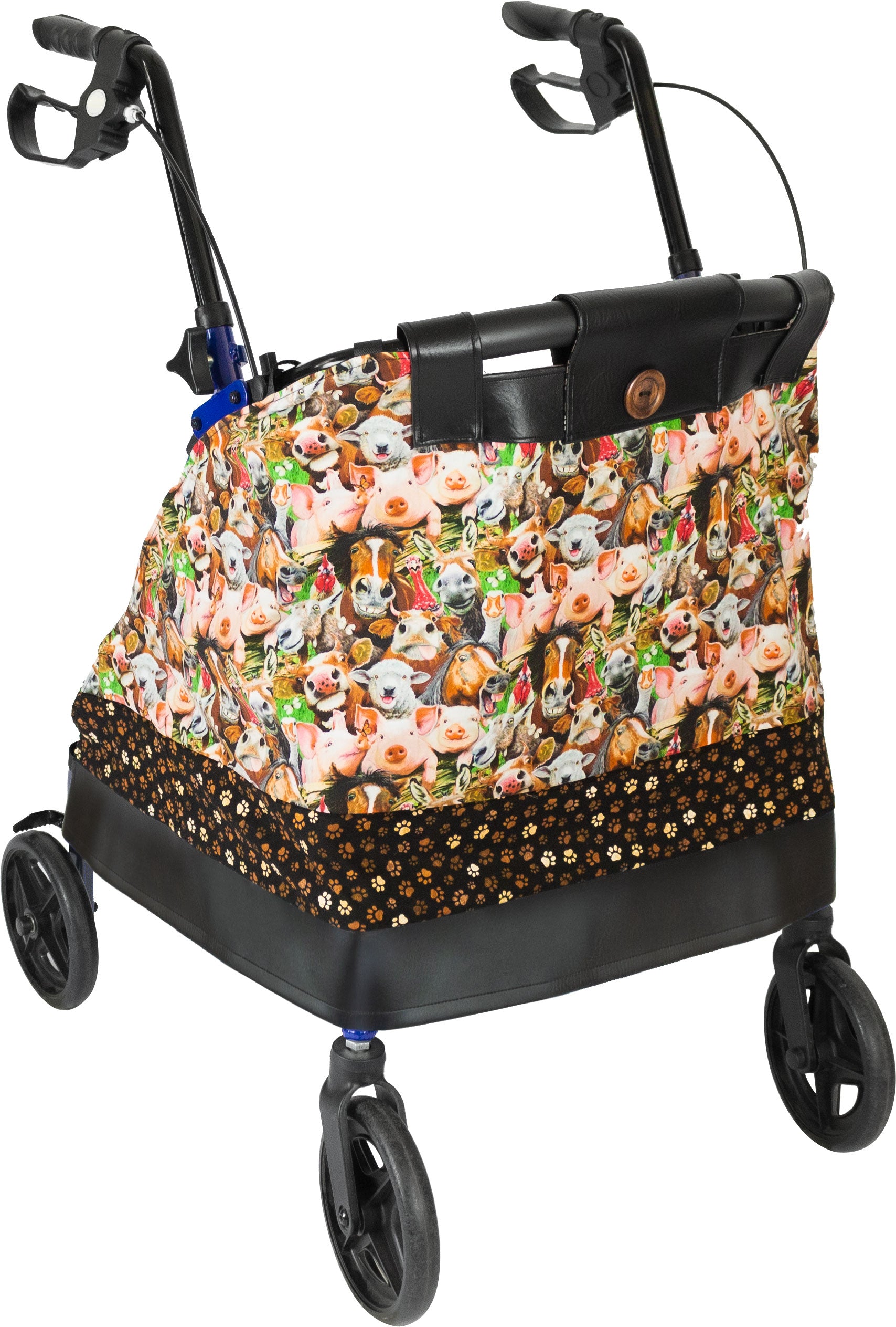 Fun and useful rolling walker wraps for rollator users who enjoy humor ...