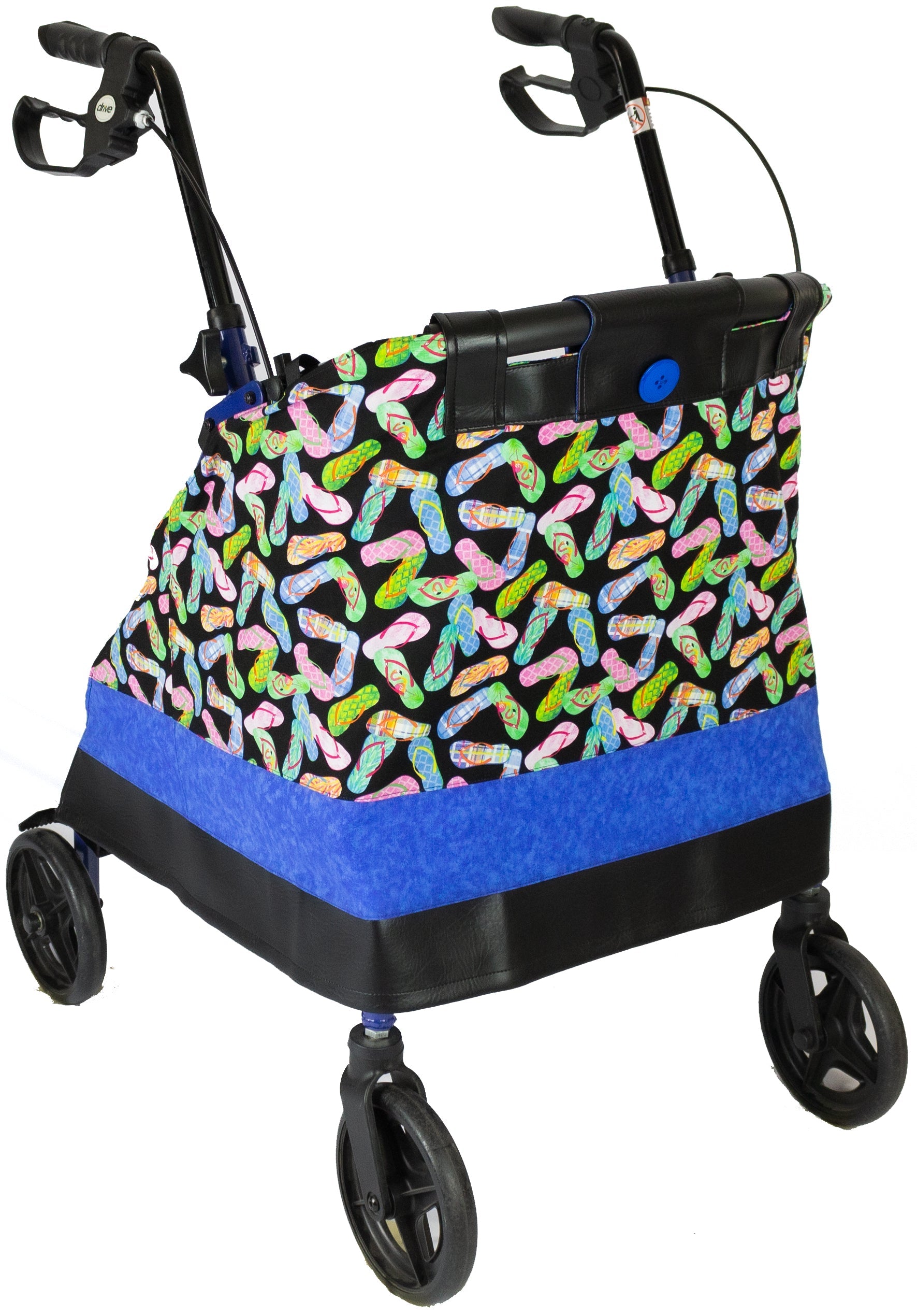 Awesome and functional rolling walker wrap for patriotic baseball fans ...